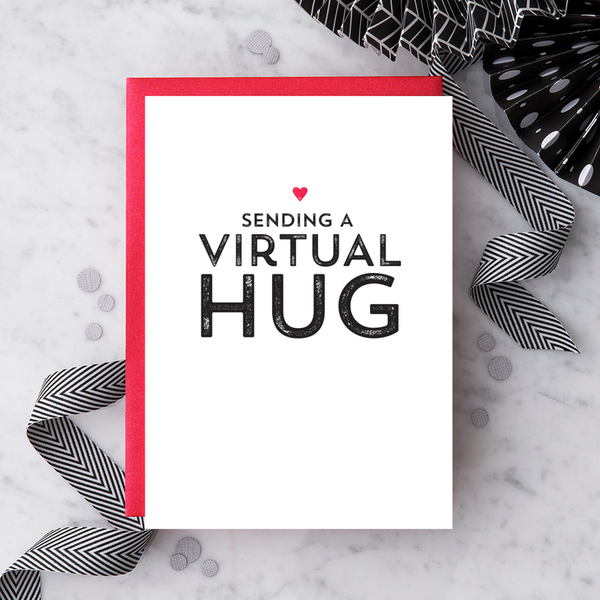 Sending A Virtual Hug Card - Cute Buttons Gift and Paper Boutique