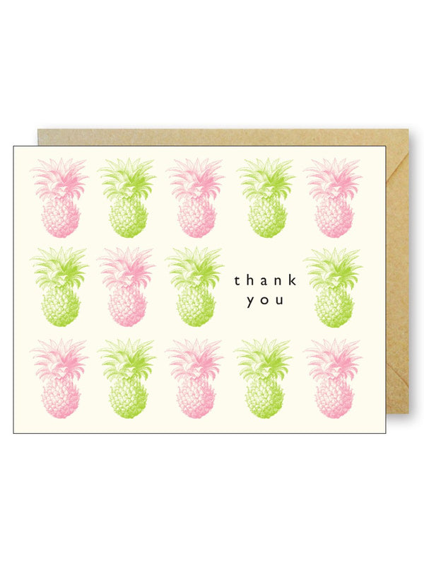 Pineapple Thank You Greeting Card - Cute Buttons Gift and Paper Boutique